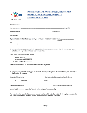 Fillable Online PARENT CONSENT AND PERMISSION FORM AND WAIVER ... Fax ...