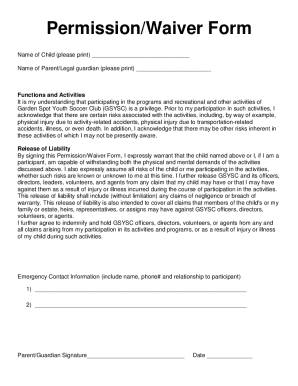 Fillable Online Permission-waiver Fax Email Print - pdfFiller