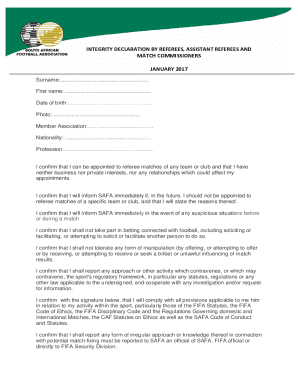Fillable Online Integrity declaration for the international referees ...