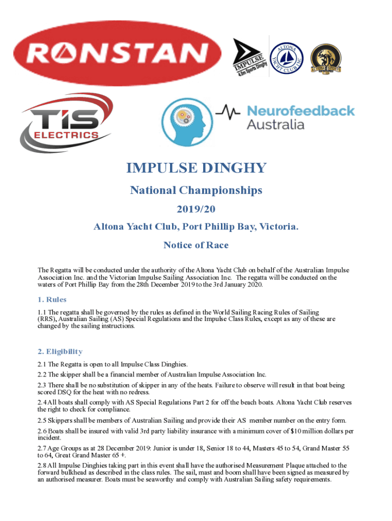 Fillable Online IMPULSE DINGHY Fax Email Print - pdfFiller