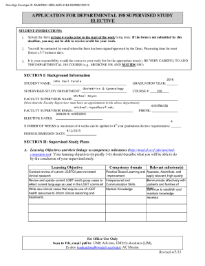 Fillable Online meded ucsf APPLICATION FOR DEPARTMENTAL 198 SUPERVISED ...