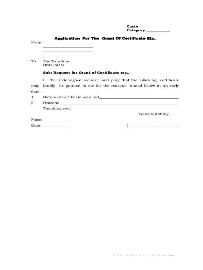 Fillable Online Apply For Caste And Income Certificates In Karnataka ...