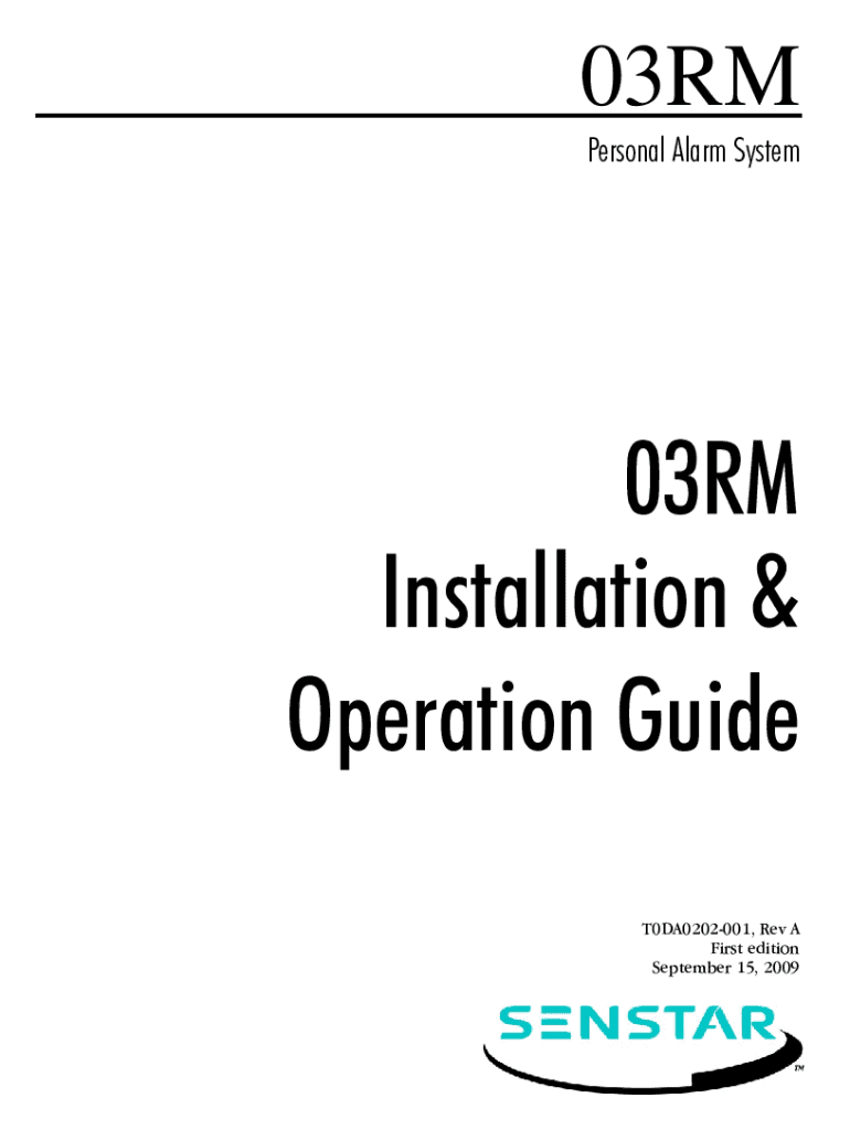 Fillable Online 03rm Installation And Operation Guide Pas Fax Email Print Pdffiller