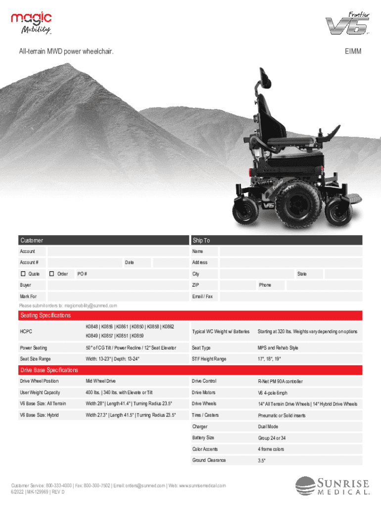 Fillable Online Magic Mobility Frontier V6 - All- Terrain MWD Electric ...