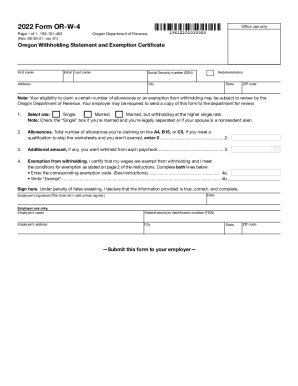 Fillable Online Oregon W-4 Form - NUNM Student Services Fax Email Print ...