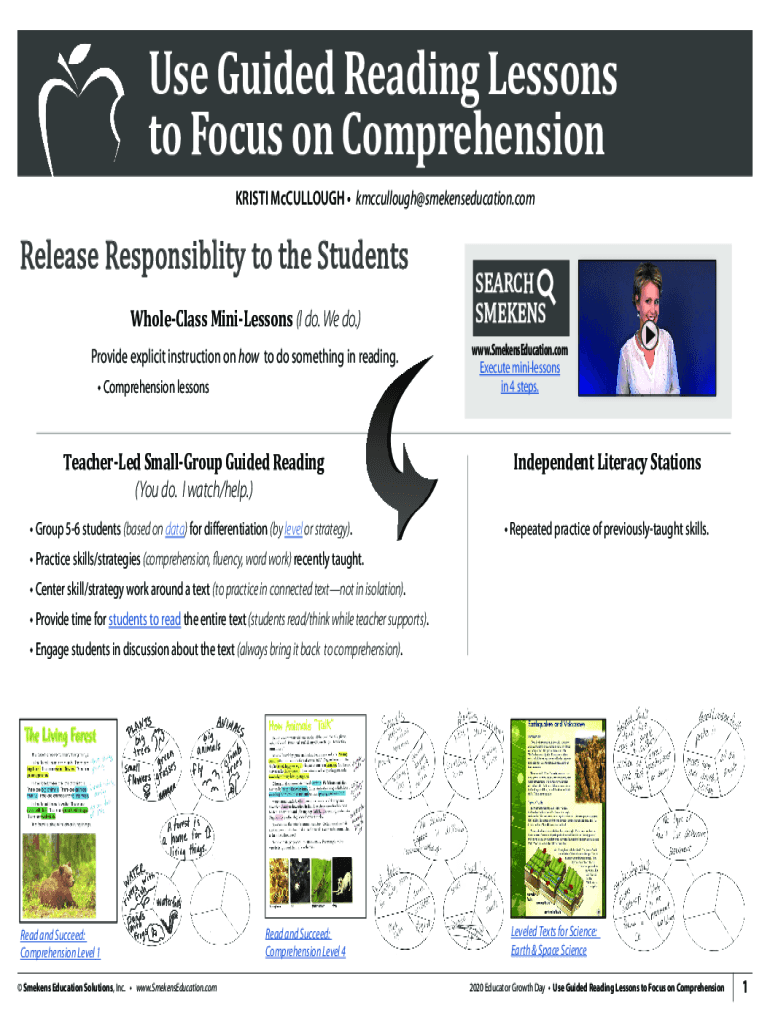 Fillable Online Use Guided Reading Lessons to Focus on Comprehension ...