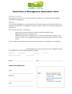 Fillable Online NOMINATION FORM - Squarespace Fax Email Print - pdfFiller