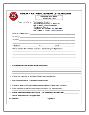Fillable Online Request for Technical Assistance Form - GNBS Fax Email Print - pdfFiller