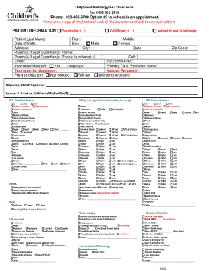 Fillable Online RADIOLOGY IMAGING REQUEST FORM - UCHealth 1635 ... Fax ...