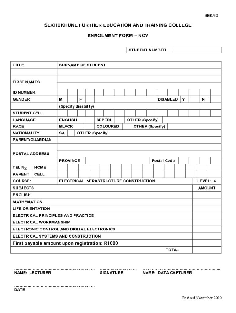 Fillable Online Enrollment Request Student Instructions Fax Email Print ...