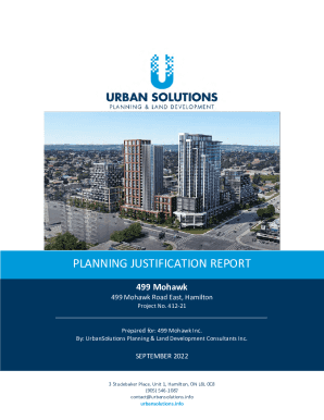 Fillable Online PLANNING JUSTIFICATION REPORT - City of Hamilton Fax ...