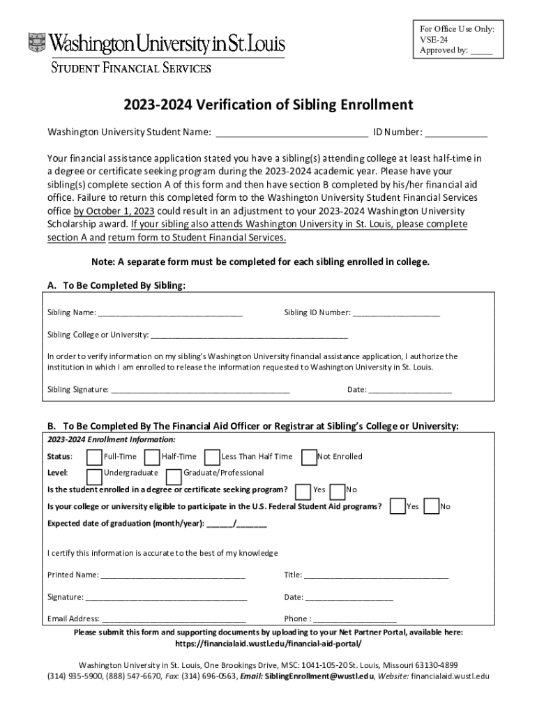 Fillable Online 2023-2024 Verification Worksheet - for Dependent ...