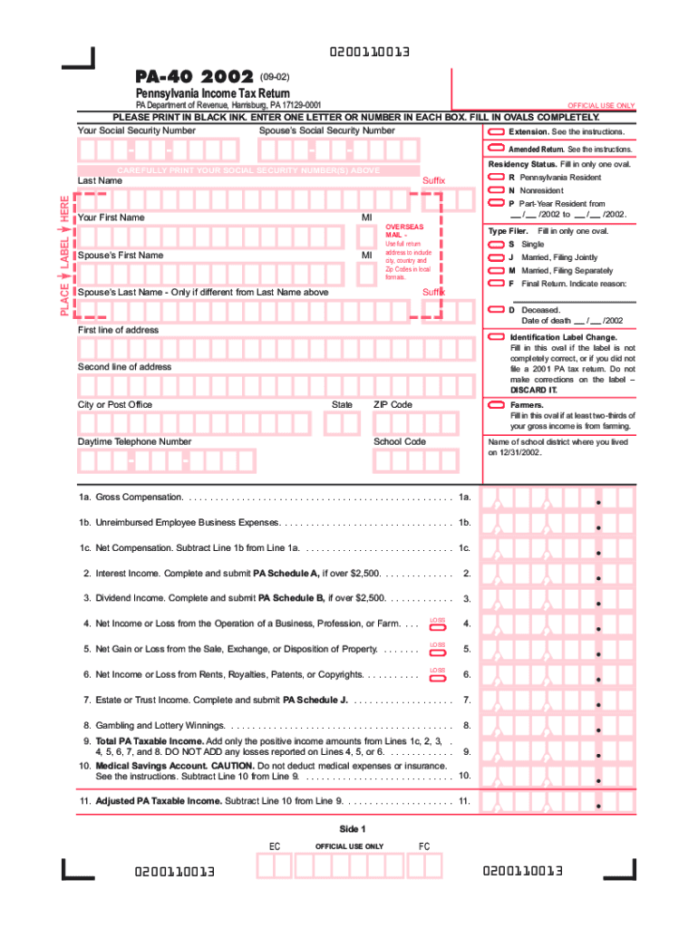 Fillable Online mailing labels - Pennsylvania Department of Revenue Fax ...