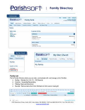 Fillable Online PSFS Family Directory - Family List: How to filter ...
