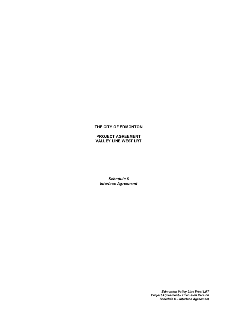 Fillable Online the city of edmonton project agreement valley line west lrt Fax Email Print ...