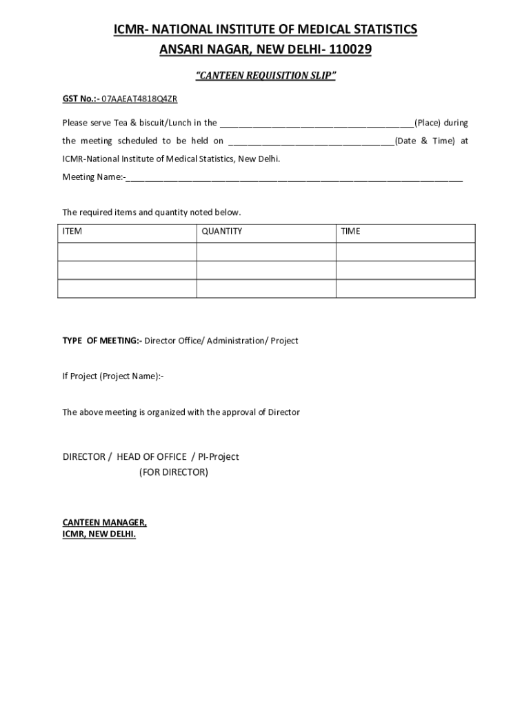 Fillable Online National Institute of Medical Statistics (NIMS), New ...