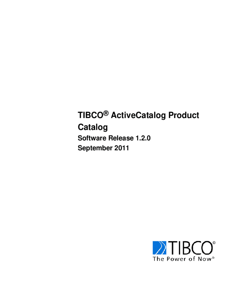 Fillable Online TIBCO Product and Service Catalog powered by TIBCO EBX Fax Email Print - pdfFiller