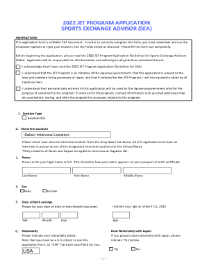 Fillable Online 2022 jet programme application form Fax Email Print - pdfFiller