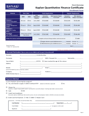 Fillable Online Kaplan Quantitative Finance Certificate Fax Email Print - pdfFiller
