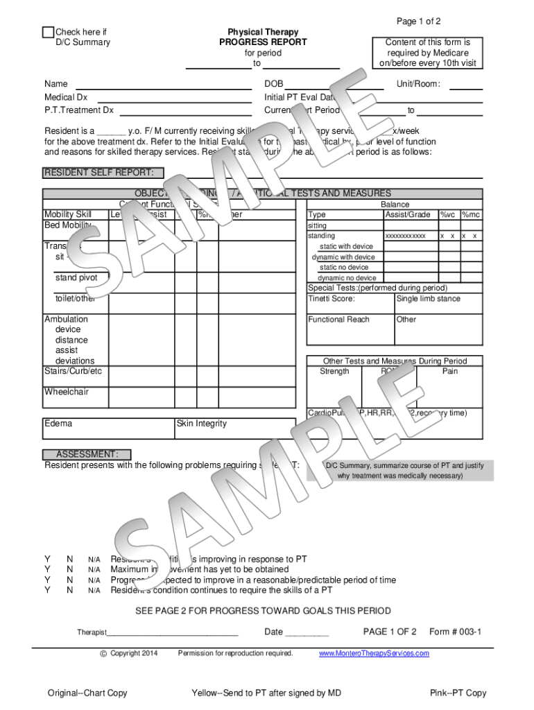 Fillable Online Medical Dx Initial PT Eval Date P.T.Treatment Dx ...