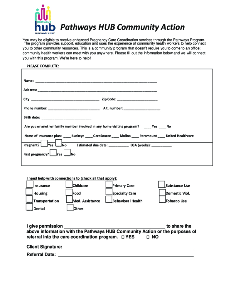 Fillable Online effectiveness of the pathways community hub model in ...