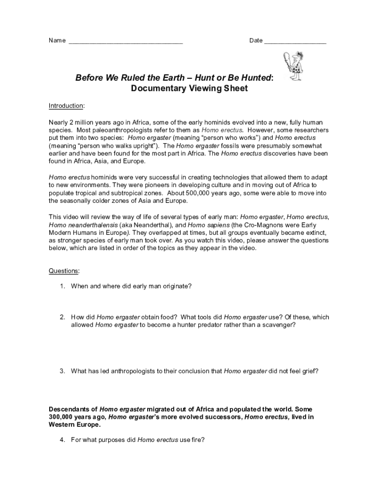 Fillable Online Evolution of Modern Humans: Early Modern Homo sapiens ...