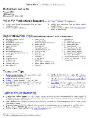 Fillable Online When VIN Verification is Required(use DMV form VT-010 ...