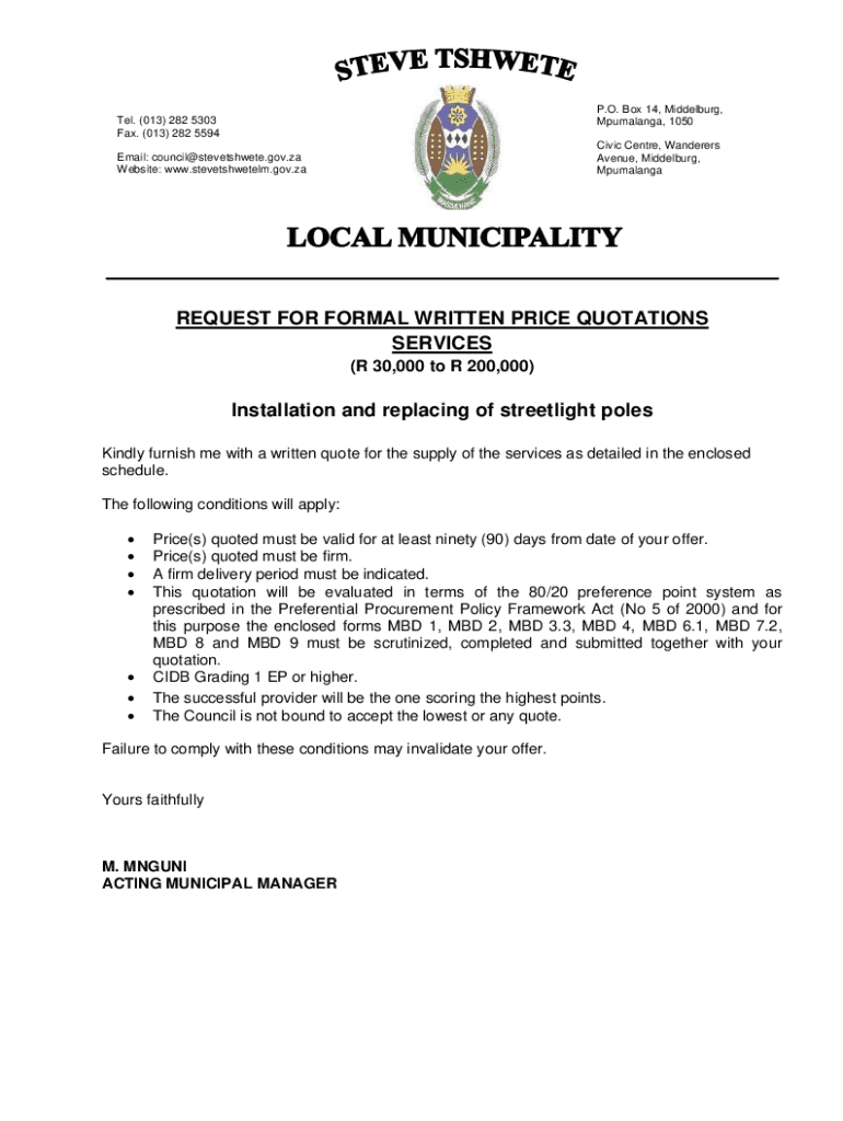 Fillable Online Installation and replacing of streetlight poles Fax ...