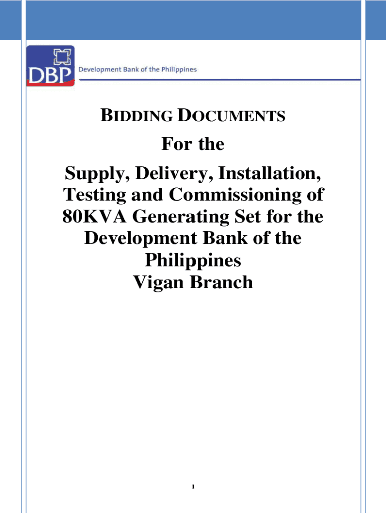 Fillable Online Bidding Documents for the - Manila - Bureau of Customs Fax Email Print - pdfFiller