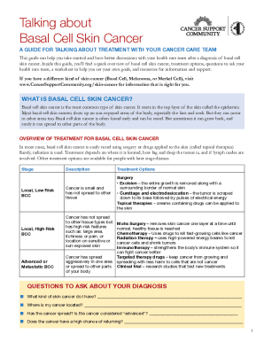 Fillable Online Skin cancer types: Basal cell carcinoma diagnosis and ...