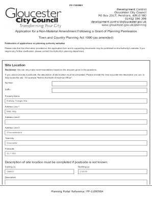 Fillable Online Non-material amendments to planning applications Fax ...