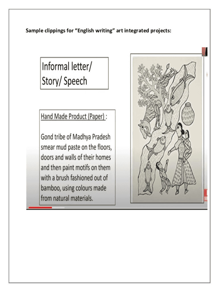 Fillable Online Sample clippings for English writing art integrated ...