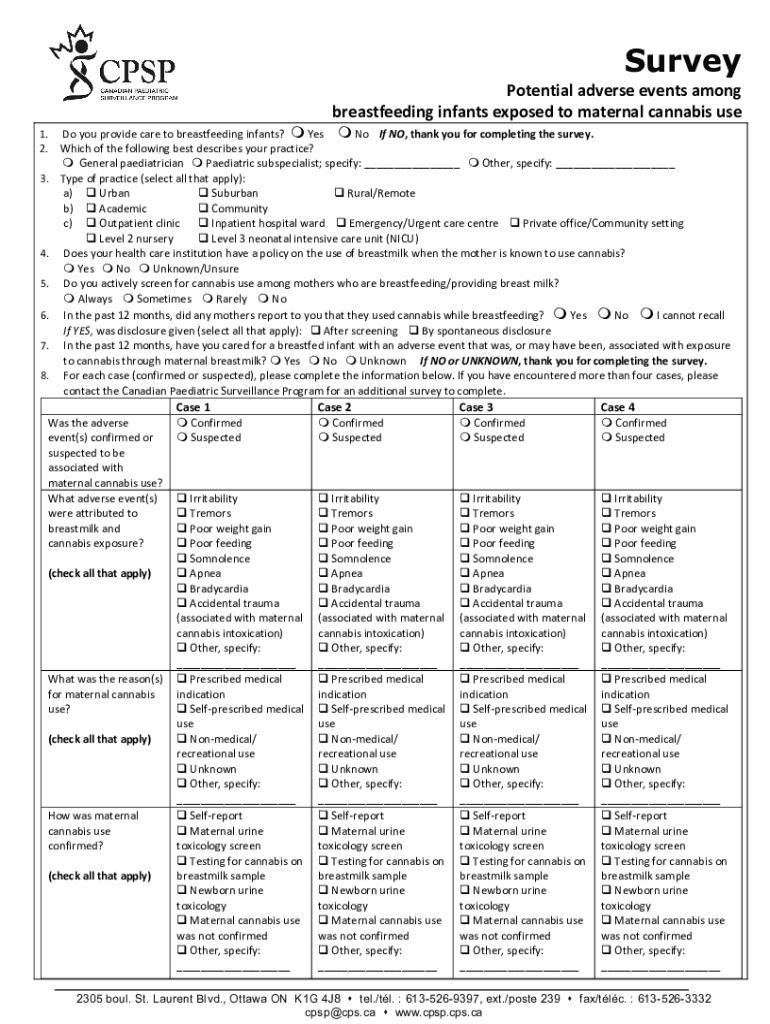 Fillable Online cpsp cps FrontiersCannabis Use in Pregnant and Breastfeeding Women Fax Email ...