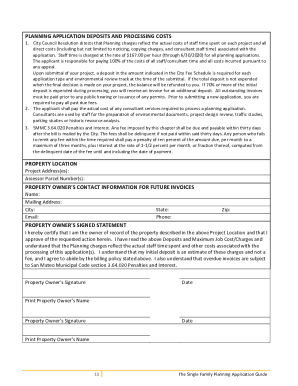 Fillable Online Planning Application Form - City of San Mateo Fax Email ...