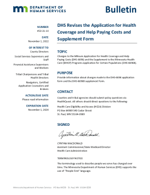 Fillable Online Bulletin 22-21-10 DHS Revises the Application for ...