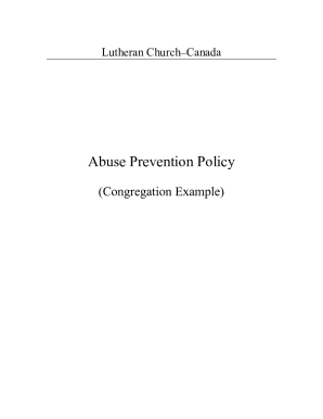Fillable Online Abuse Prevention Policy - Lutheran ChurchCanada Fax ...