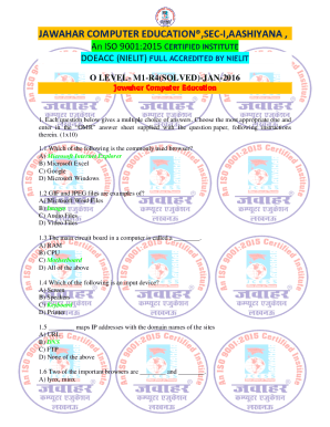 Fillable Online NIELIT O level Previous Year Question Paper Fax Email ...