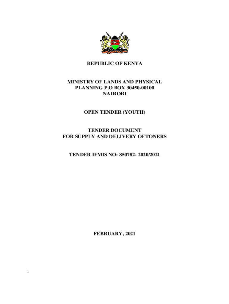 Fillable Online REPUBLIC OF KENYA MINISTRY OF LANDS AND ... Fax Email ...