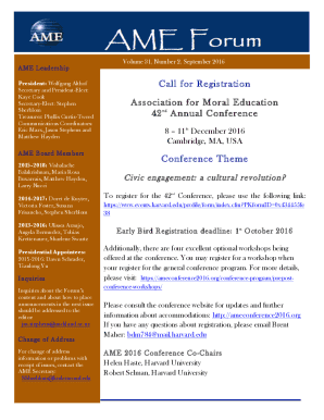 Fillable Online 43rd AME ANNUAL CONFERENCE - Squarespace Fax Email ...
