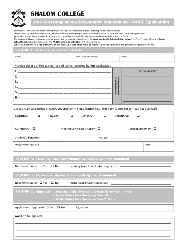 Fillable Online Fact Sheet Access arrangements and reasonable ...