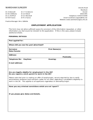 Fillable Online warehamsurgery nhs How to register with this GP surgery ...