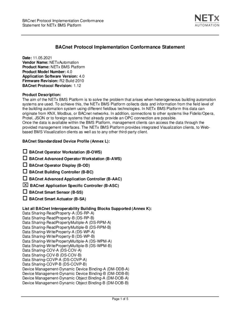 Fillable Online Netx Bms Platform Netxautomation Software Fax Email