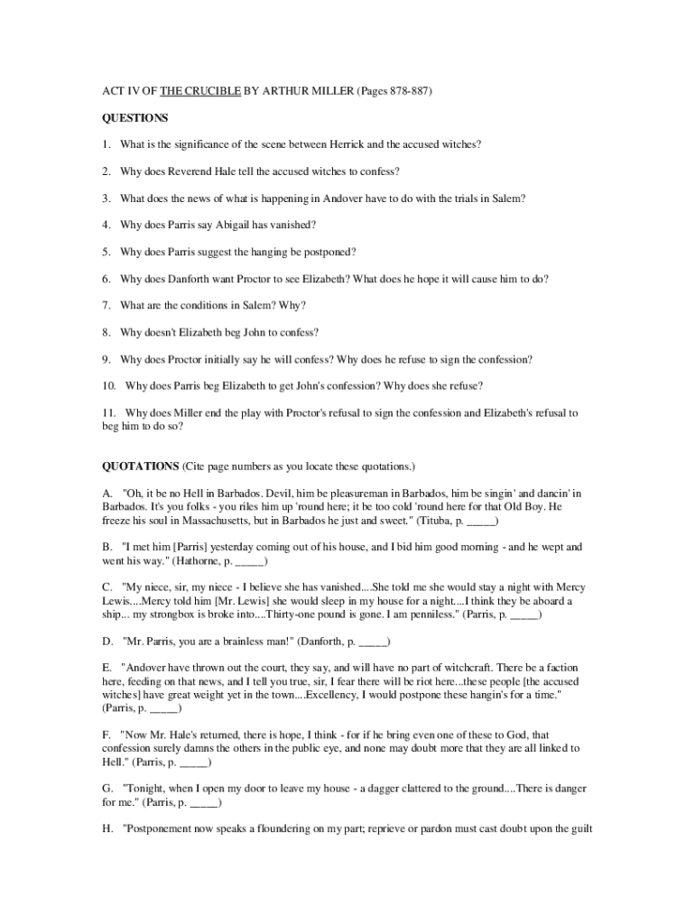 Fillable Online ACT IV OF THE CRUCIBLE BY ARTHUR MILLER (Pages 878 ...