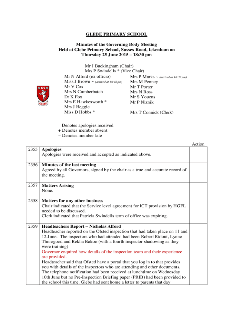 Fillable Online Glebe Primary School, Sussex Road, Ickenham, UB108PH ...