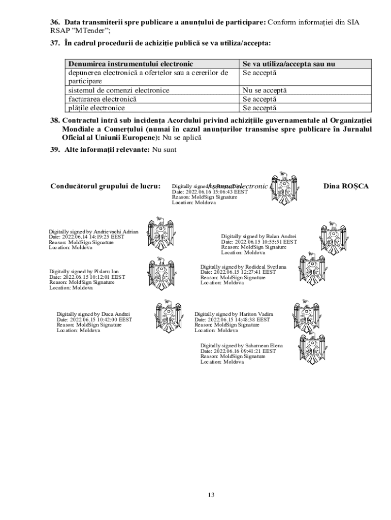 Fillable Online anun de participare, inclusiv pentru procedurile de ... Fax Email Print - pdfFiller