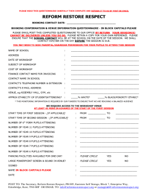 Fillable Online PLEASE READ THIS QUESTIONNAIRE CAREFULLY THEN COMPLETE ...