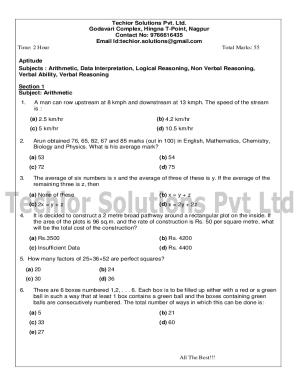 Fillable Online Aptitude-Sample-Test.docx Fax Email Print - pdfFiller