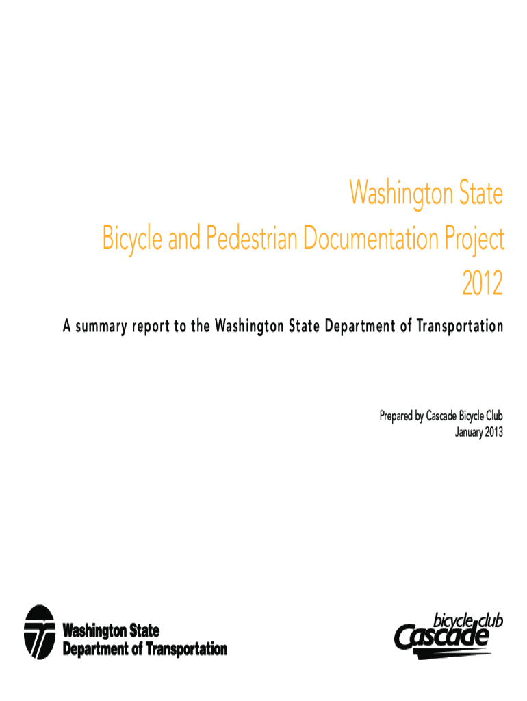 Fillable Online Washington State Bicycle and Pedestrian Documentation ...