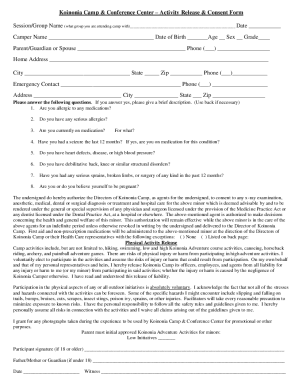 Fillable Online Physical Activity Release Fax Email Print - pdfFiller