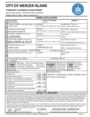 Fillable Online permit application - City of Mercer Island Fax Email ...